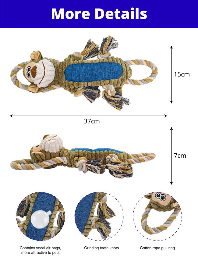 Funny Monkey Plush Squeaky Dog Toy