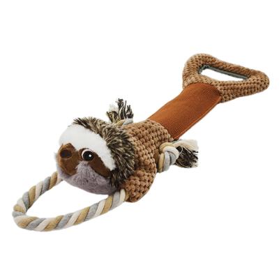 China Dog Plush Toy Indestructible Squeaky Tug Of War With Cotton Crinkle Paper for sale