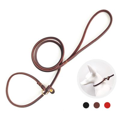 中国 ペット本革リーシュ スリップリード 調節可能な犬用トレーニングリーシュ 小型犬用 販売のため