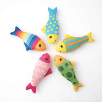 China Cartoon Fish Cat Toy Interactive Chewable Plush Soft PP Cotton For Cats for sale
