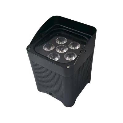 China Custom 6x18W IP65 Waterproof RGBWA+UV Wireless LED PAR Light with 8800mAh Battery and DMX512 Control for sale