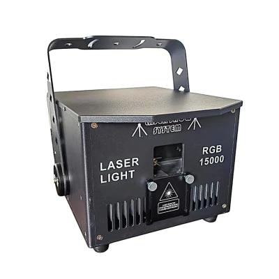 China Outdoor IP65 15W Full-Color RGB Animation Laser Light with 40kpps Galvo Scanning for Dynamic Projections for sale