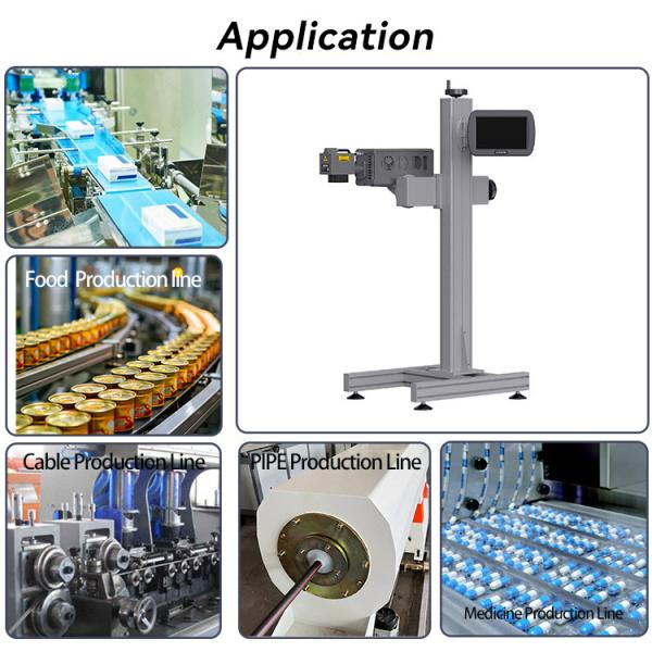 20W 30W 50W 100W glasvezellasermarkeringsmachine voor het afdrukken op metalen / aluminium deksels