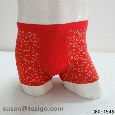 China Hot Sale Fashion Red Boxer Shorts Cotton Men Underwear for sale