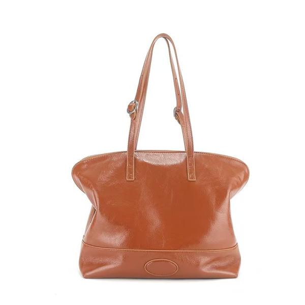 Quality Top-Grain Oil-Waxed Cowhide Handbag large capacity genuine leather shoulder bag handbag Tote Bag  genuine leather women's Work Bag fashion bag for sale
