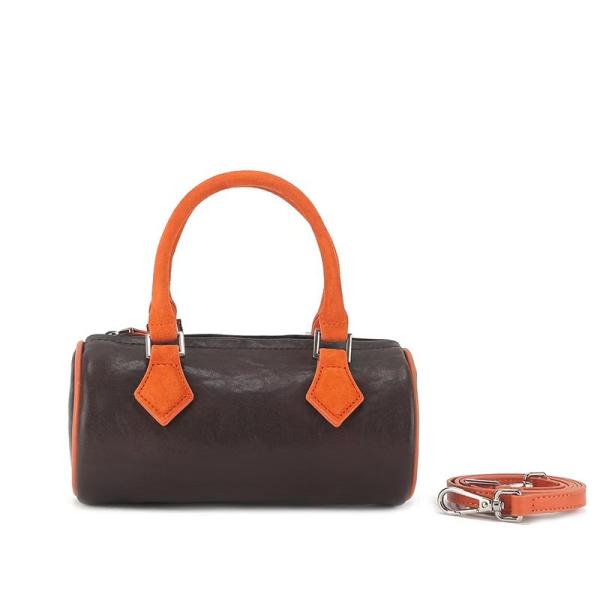 Quality Women's genuine leather handbag Lamb Cashmere with Vegetable-Tanned Cowhide Small Bucket Bag shoulder bag crossbody bag China supplier wholesale for sale