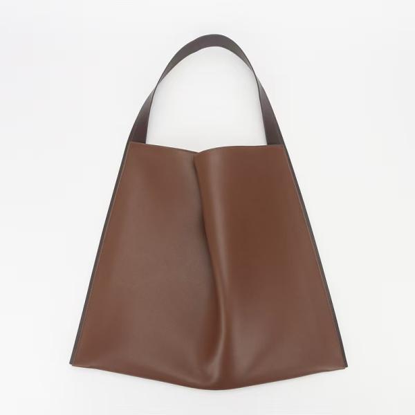 Quality Men & women's genuine leather tote bag Top-grain cowhide color-blocking wide-strap single-shoulder tote bag (unisex) big shoulder bag underarm bag China supplier wholesale for sale