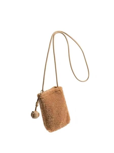 Quality Lamb Wool Phone Bag Mini Crossbody Pouch phone bag cell phone bag mini genuine leather shoulder bag crossbody bag OEM factory wholesale  for sale
