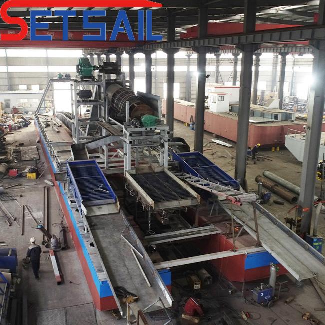 River Mining Diamond Dredger with Chain Bucket and Centrifuge