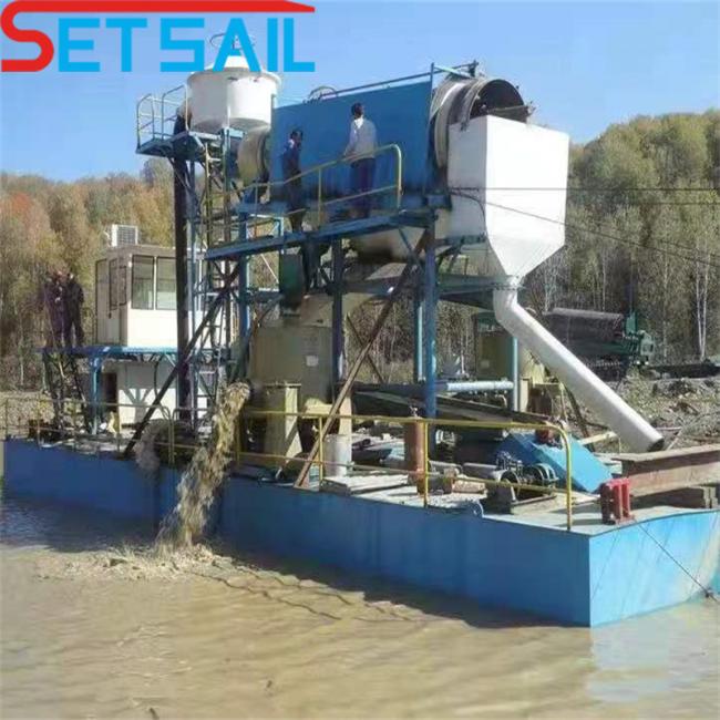 Customized River Gold Chain Bucket Dredger with Agitation Chute