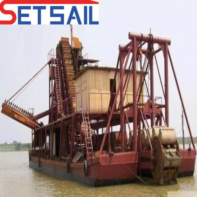 Chain Bucket River Gold Diamond Mining Equipment with Trommel Screen