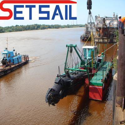China Water Flow Hydraulic Cutter Suction Dredger with Double Sand Pump and Spud Carrier for sale