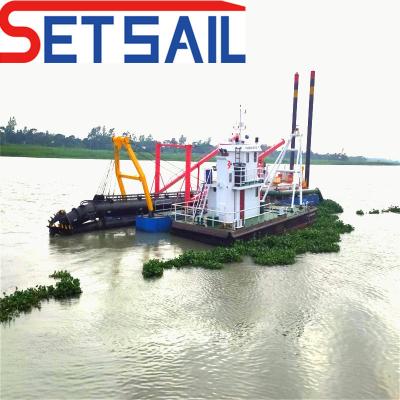 China Barco de areia de dragagem de sucção personalizado Weichai Cutter com posição Spud Rexroth Hidráulico à venda
