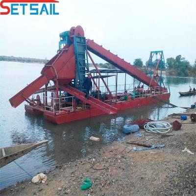 Cina Dredger per l'estrazione dell'oro a catena di secchio con dispositivo di migrazione da 4 kW a 3-10 kW in vendita