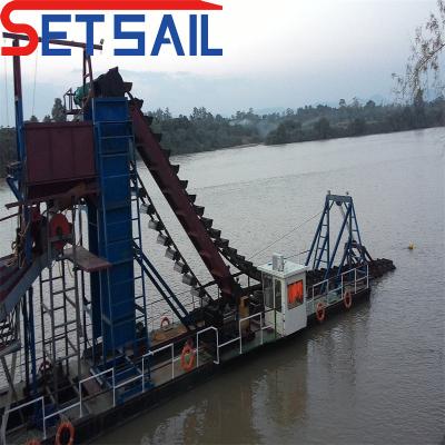 Cina 86-100 Quantità di secchio Lago Dredger per l'estrazione di oro e diamanti per il pagamento iniziale sul fiume in vendita