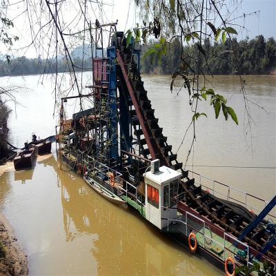 Cina Vibrazione Chut Chain Bucket River Mining Dredger per il gold Dredging Depth 2-30m in vendita