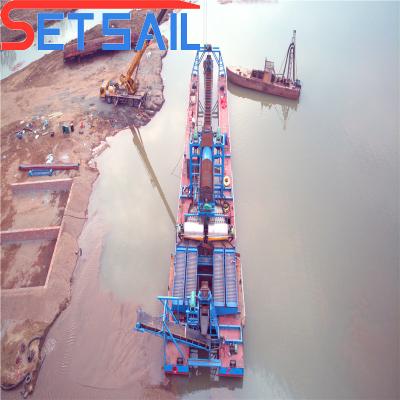 Cina Dredger a diamanti a catena di Bucket River con Jigging Machine 380V Voltage e rimborso di 30 giorni in vendita