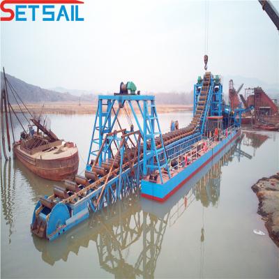 Cina 50-300m3 Durable Hull Chain Bucket River Mining Dredger per il lago Gold in multi colore in vendita