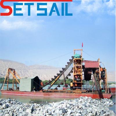 Cina Dredger per l'estrazione dell'oro e del diamante a catena a secco all'interno di gruppi generatori a motore diesel in vendita