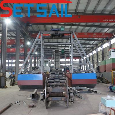 Cina Dredger per l'oro a catena a secco di 150 m3 di capacità per la separazione di galleggiamento in Sud America in vendita