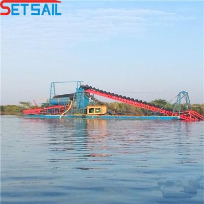 Cina 150 metri cubi all'ora Dredger per l'estrazione dell'oro a catena di secchio per la produzione di oro in volume in vendita