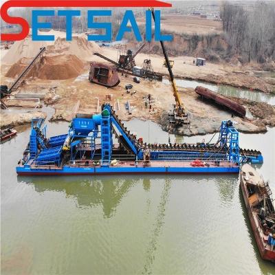 Cina Potenza di dragaggio 37kw-150kw River Bucket Diamond and Gold Dredger con attrezzature di jigging in vendita