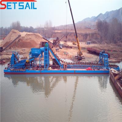 China 1.0m-2m Dredger de ouro de balde de cadeia alta para operações de mineração suaves em águas rasas à venda