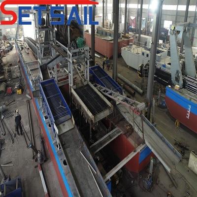 China Maquinaria de ouro do Chain Bucket River com chute de agitação e tela de duração Potência 5,5kw-20kw à venda