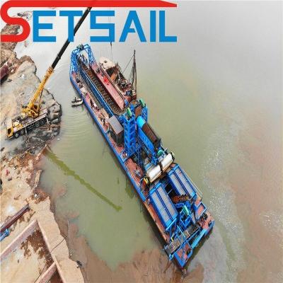 China Dredger de ouro e diamantes de 200 toneladas/h com potência de bomba de injecção de 7,5 kW a 50 kW à venda