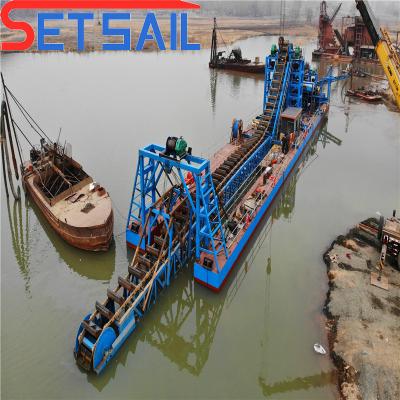 China River Gold Diamond Diesel Bucket Chain Dredger com potência de tela de Durm 5.5kw-20kw à venda