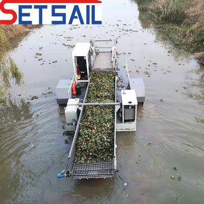 Cina Larghezza di taglio da 3 a 6 m Larghezza dello scafo Setsail Weed Harvester e raccoglitore galleggiante in vendita