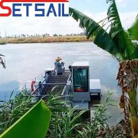 China Automatic Operation System Floating Weed Harvester for Hull Width 3m-7m Water Cleaning for sale