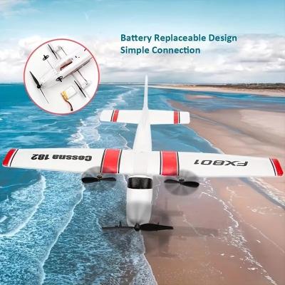 China FX-801 2.4G RTF EPP Foam Aircraft 2CH 182 RC Glider Airplane RC Plane for Beginners Aeroplane Kit RC for sale