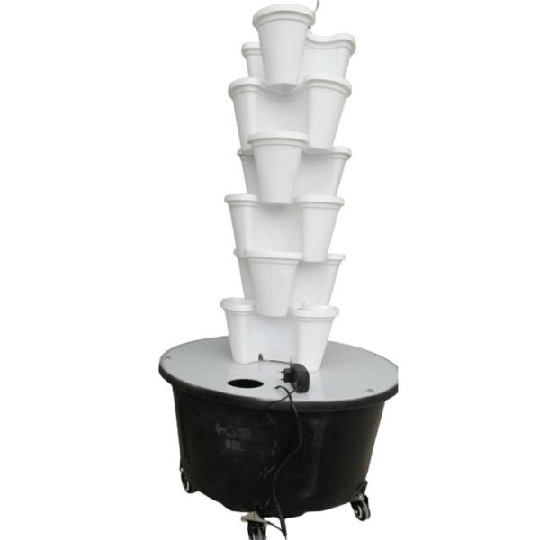 Quality Plastic Modern Outdoor Tower Plant Pots Plastic Flower Pots Stackable for sale