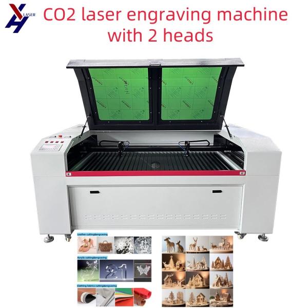 Quality High Precision 2 Heads CO2 CNC Acrylic PVC Laser Cutting Engraving Engraver for sale