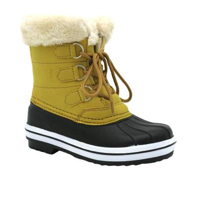 China Fashion trend manufacturer Low MOQ lace up anti-slip sports shoes hunting warm snow boots winter boots kids factory