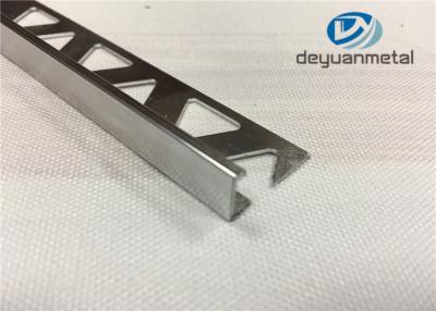 China Bright Silver Aluminium Trim Profiles With Triangle Punched for sale
