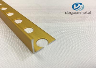 China Bright Gold  Aluminium Floor Trim Profiles L Shape With Hole Punched for sale