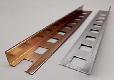 China L Shaped Aluminium Extrusion Straight Edge Tile Trim With Holes 10mm Height for sale