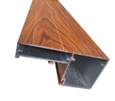 China Aluminium Casement windows profiles with wooden grain for Latin American market for sale