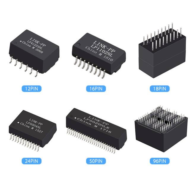 VP6014RZ HF Gigabit POE+ Lan Ethernet Magnetic Transformers 1CT SMD 1500Vrms Open Header 1