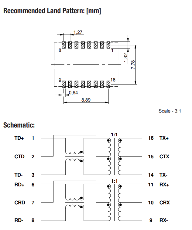 LAN Transformers 749013310 