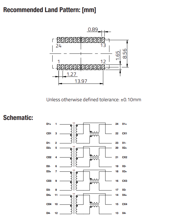 749020100B SMT Transformer Datasheet