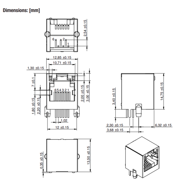 615006143221 Datasheet - Dimensions: [mm]