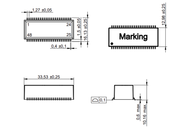 7490240141 LAN Transformer Dimensions