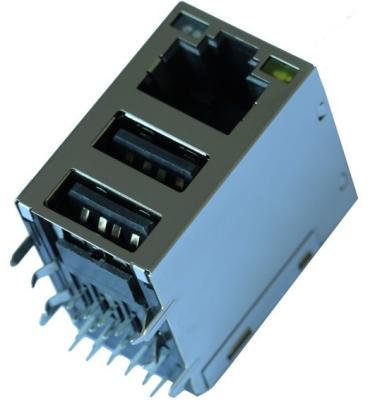 Chine JFM25U1B-01V3-4F USB à deux orifices avec l'Ethernet de gigaoctet des connecteurs Rj45 magnétique à vendre