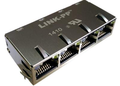 中国 保護される 08B0-1G4T-36-F Conn Magjack 4Port 100 の基盤T RJ45 4 の中心 EMI 指 販売のため