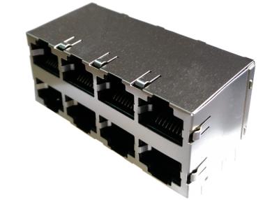 中国 0833-2X4R-55-F によって積み重ねられた 2x4 Conn Magjack 8Port 100 の基盤T Rj45 は LED を保護しませんでした 販売のため