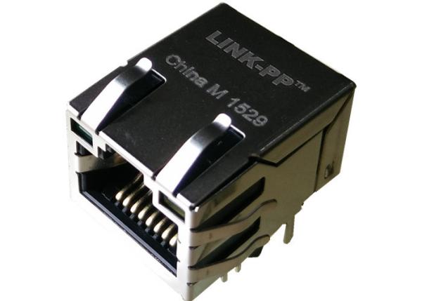 Quality RT7-174ABB1A Magnetic RJ45 Jack 1X1 Tab Up 10/100 Ethernet PCB 8pin With LED for sale