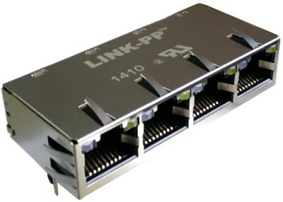 Chine Étiquette- multi de Magjack de gigabit de port de LAN Rj-45 du cric 1x4 de port de 0826-1C4T-32-F Rj45 à vendre